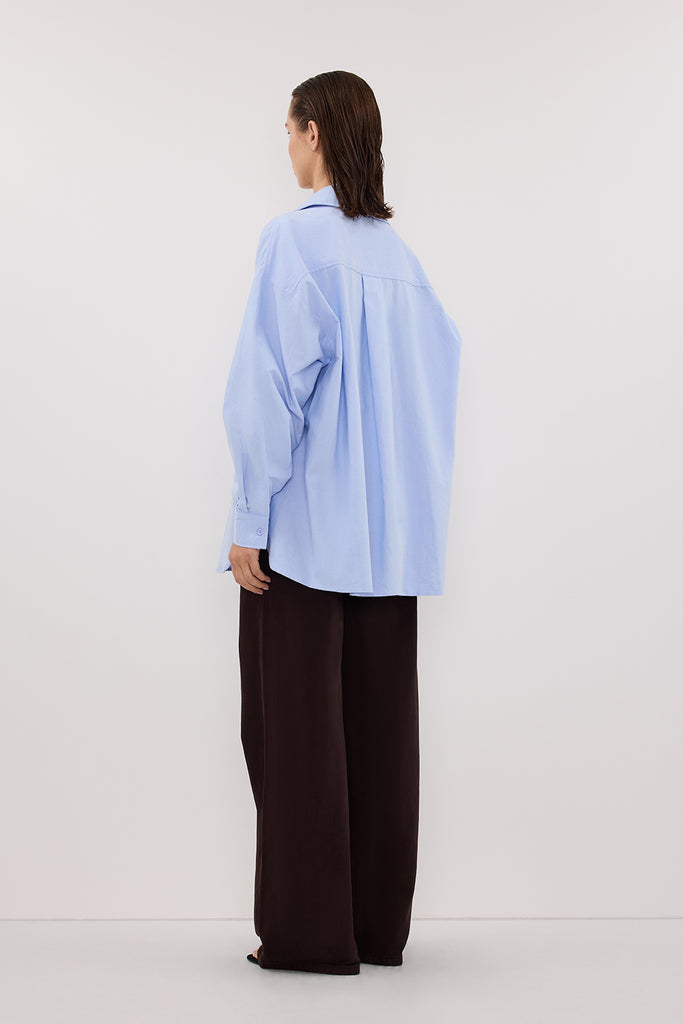 RHEA BLUE COTTON SHIRT | Dissh