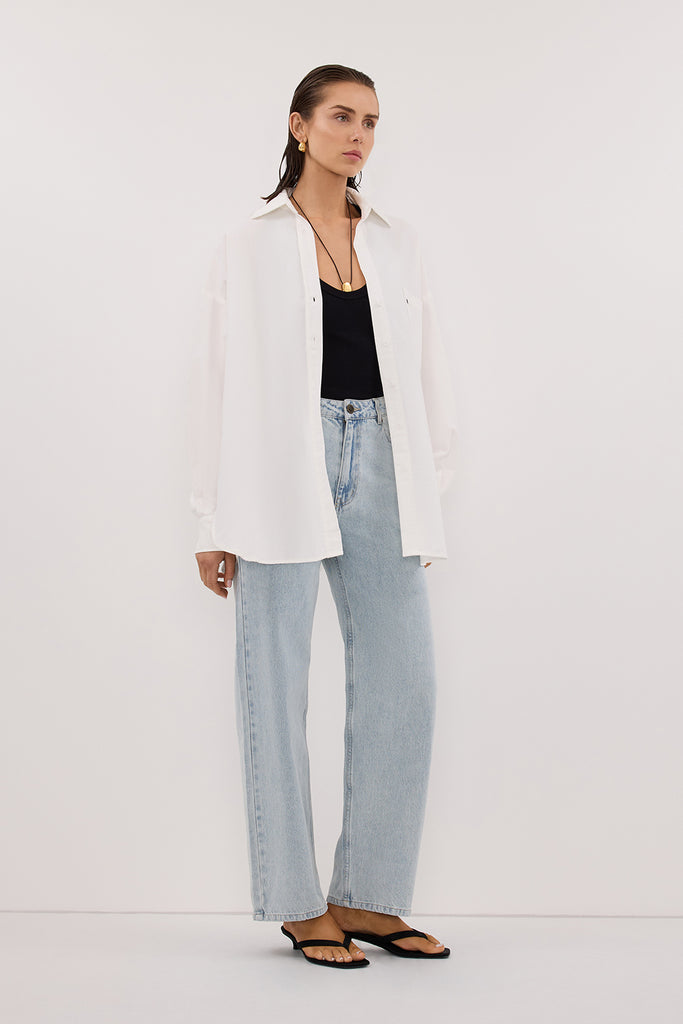 RHEA WHITE COTTON SHIRT | Dissh
