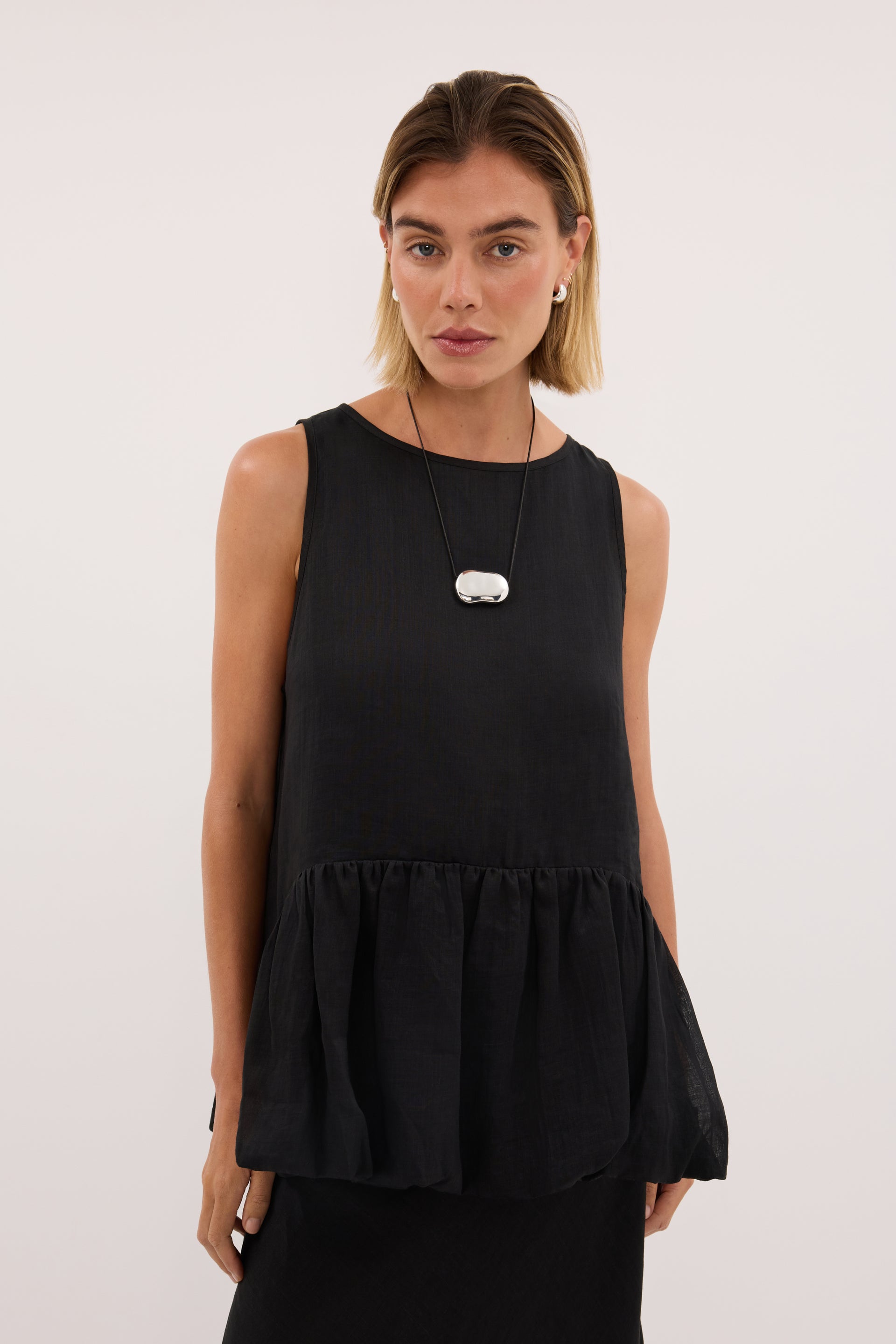 ARLO BLACK RAMIE DROP WAIST TOP – DISSH