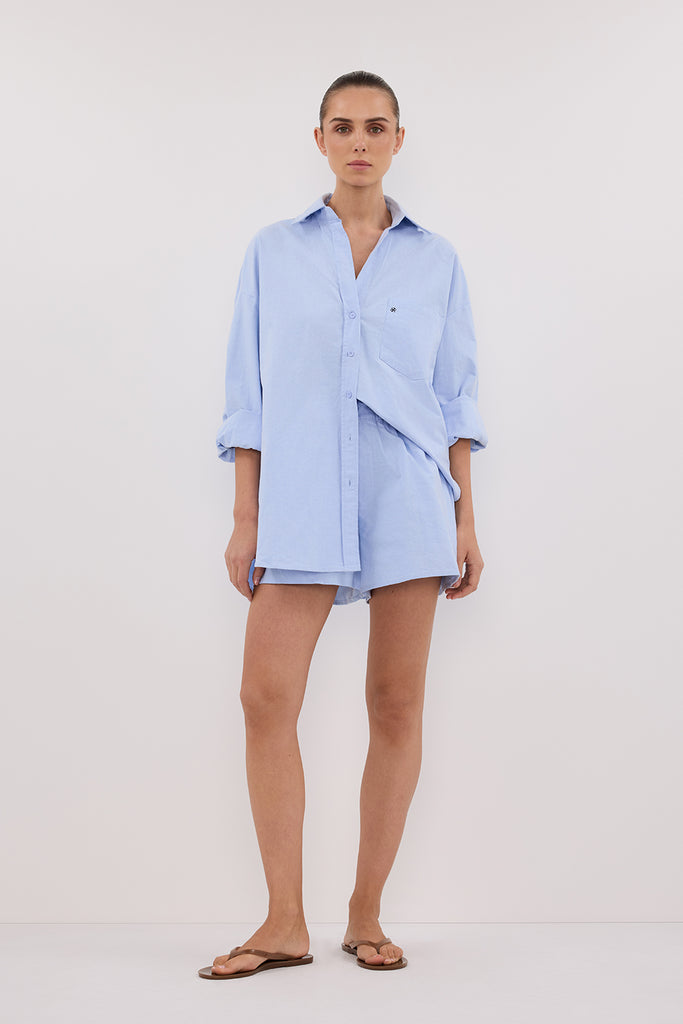 RHEA BLUE COTTON SHORT | Dissh