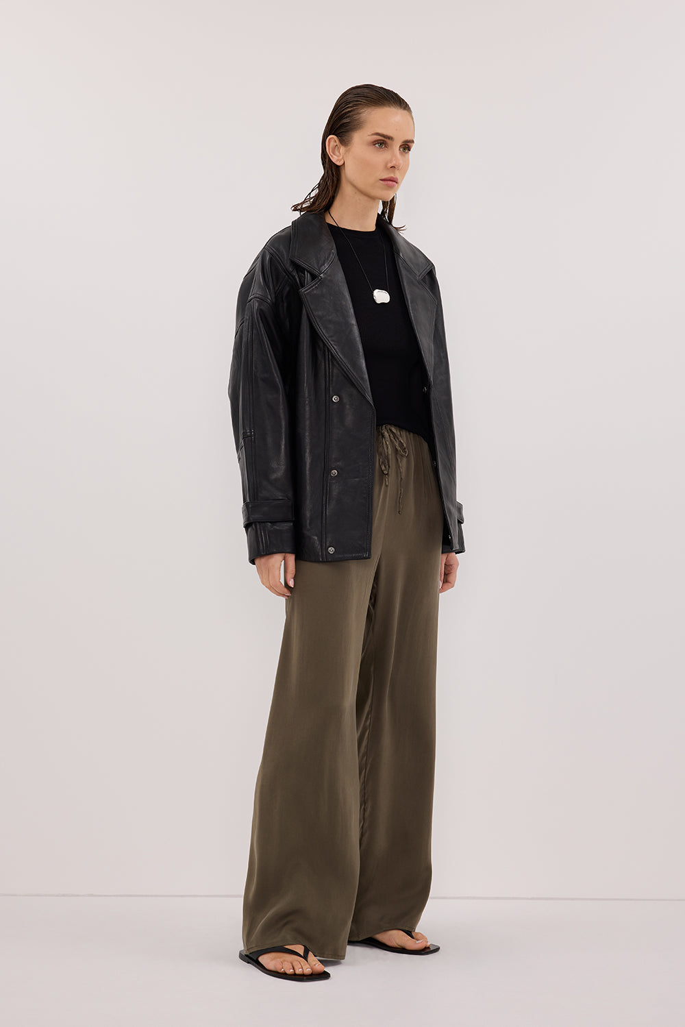 PERCY OLIVE SILK PANT – DISSH