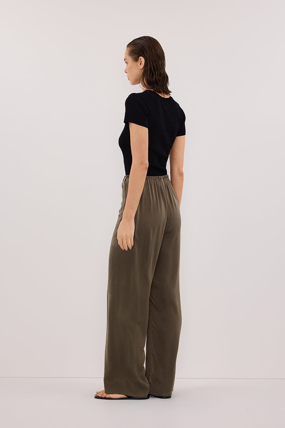 PERCY OLIVE SILK PANT – DISSH