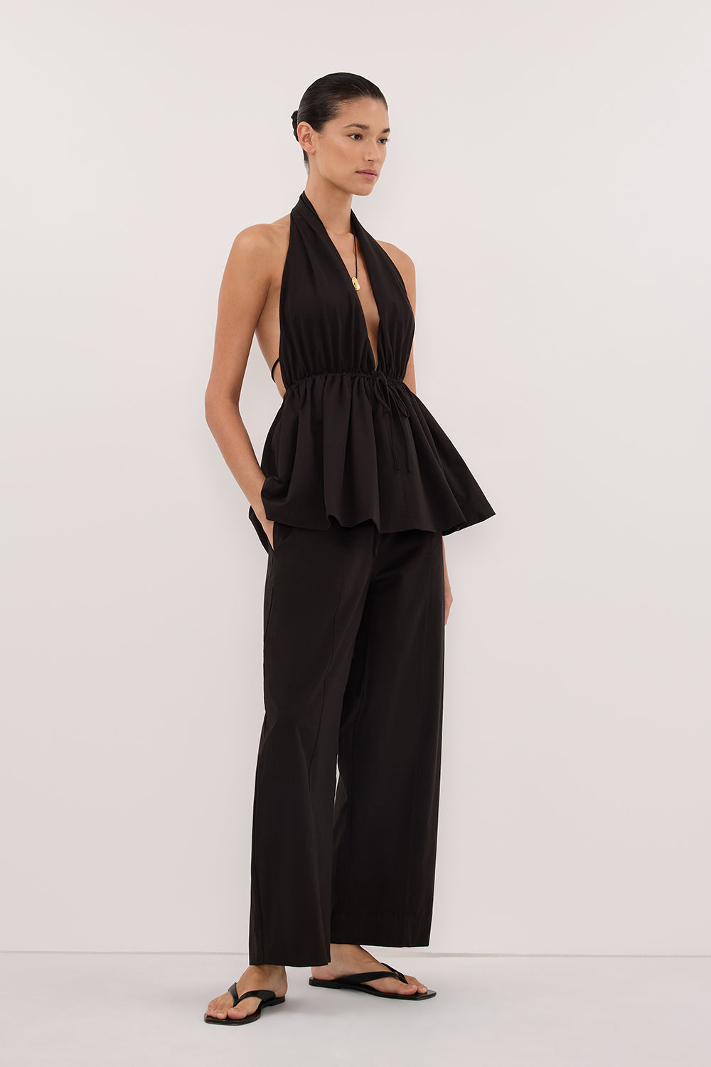 SCOUT BLACK POPLIN BARREL PANT – DISSH