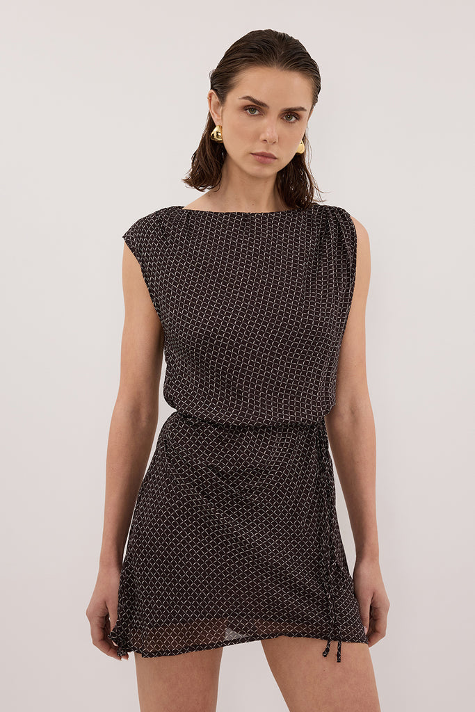 TIA CHOC MICRO CHECK GGT MINI DRESS | Dissh