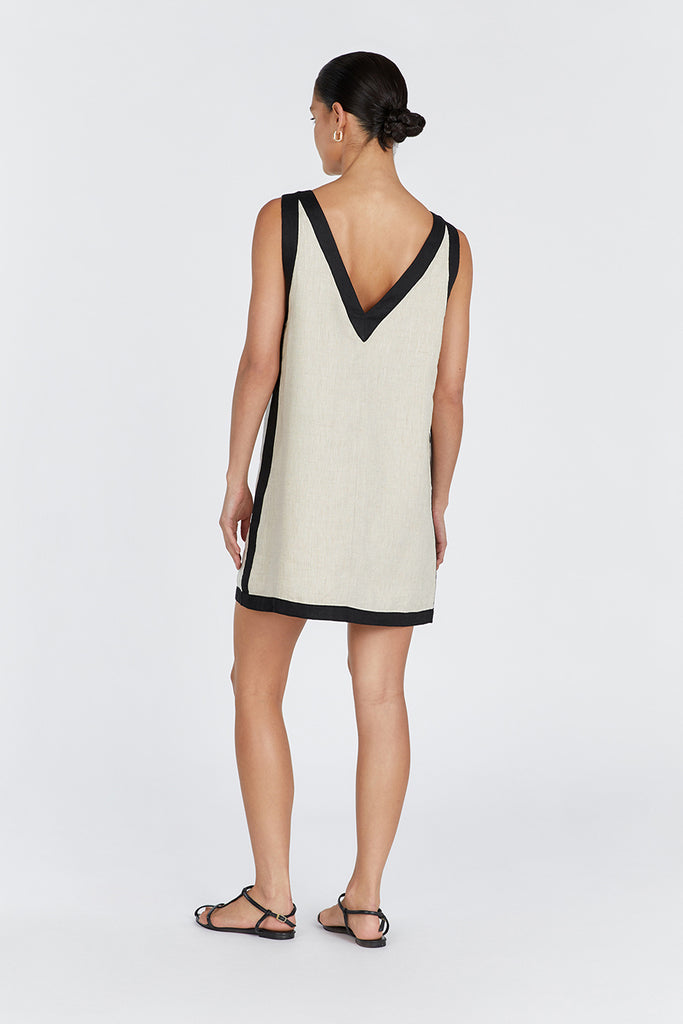 ZURI NATURAL LINEN MINI DRESS | Dissh