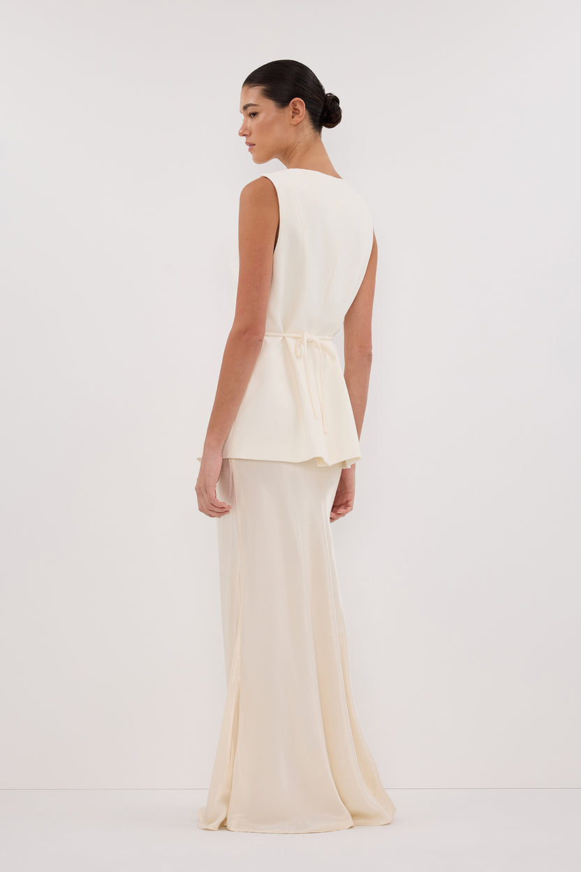 DEMI CREAM LONGLINE VEST – DISSH