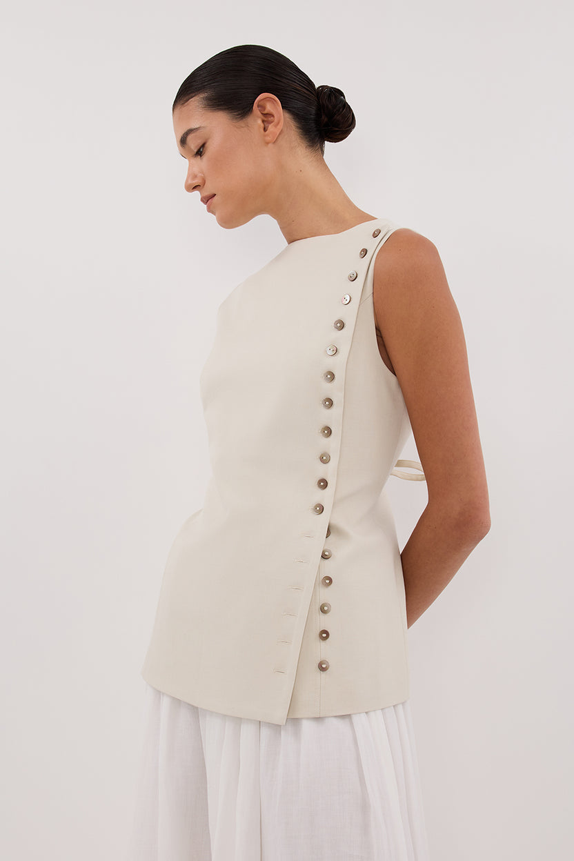 REN PLASTER SIDE BUTTON VEST – DISSH