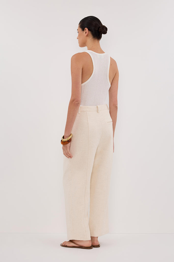 NIA NATURAL OPEN WEAVE PANT | Dissh