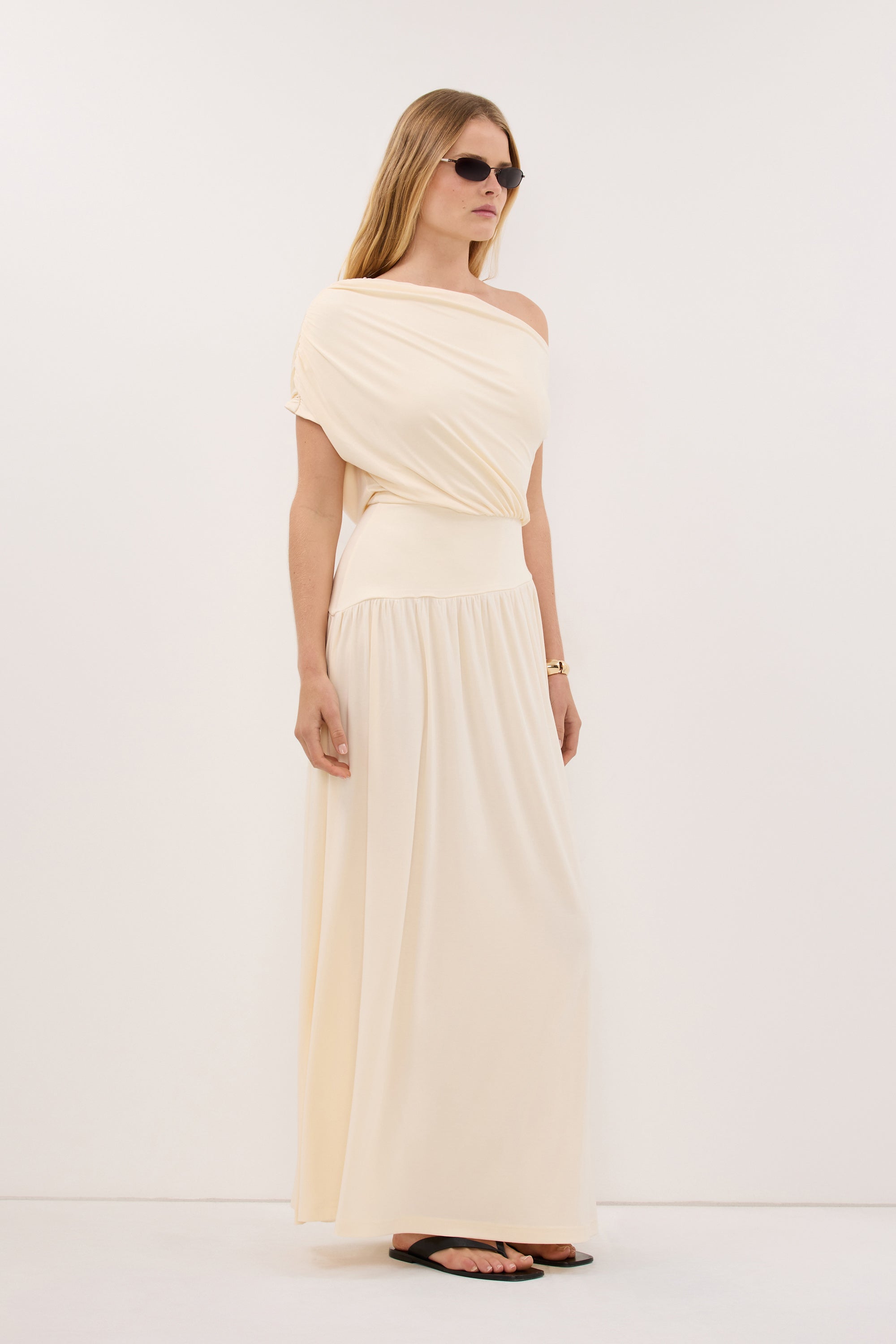 ELSIE BUTTER MODAL ASYM MAXI DRESS – DISSH