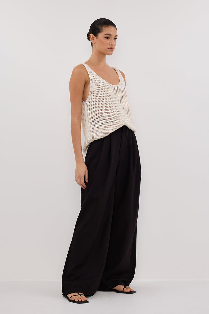 HEIDI CREAM MARLE SCOOP KNIT TANK | Dissh