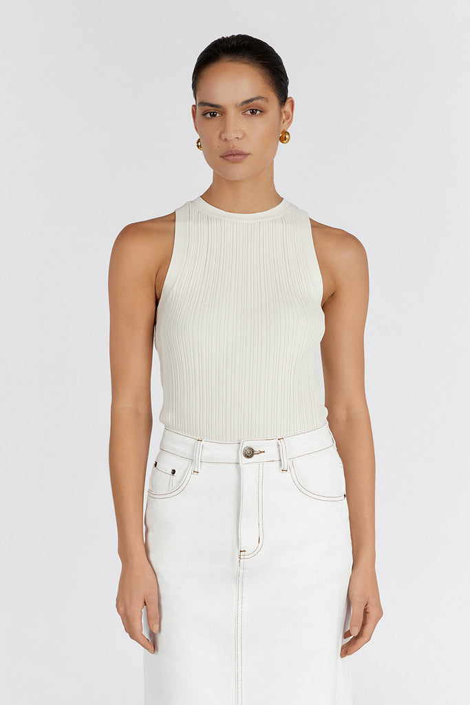 ANDERS CREAM KNIT TANK | Dissh