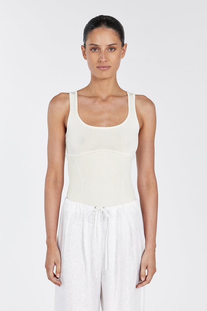 MILO LEMON SLEEVELESS KNIT TOP | Dissh
