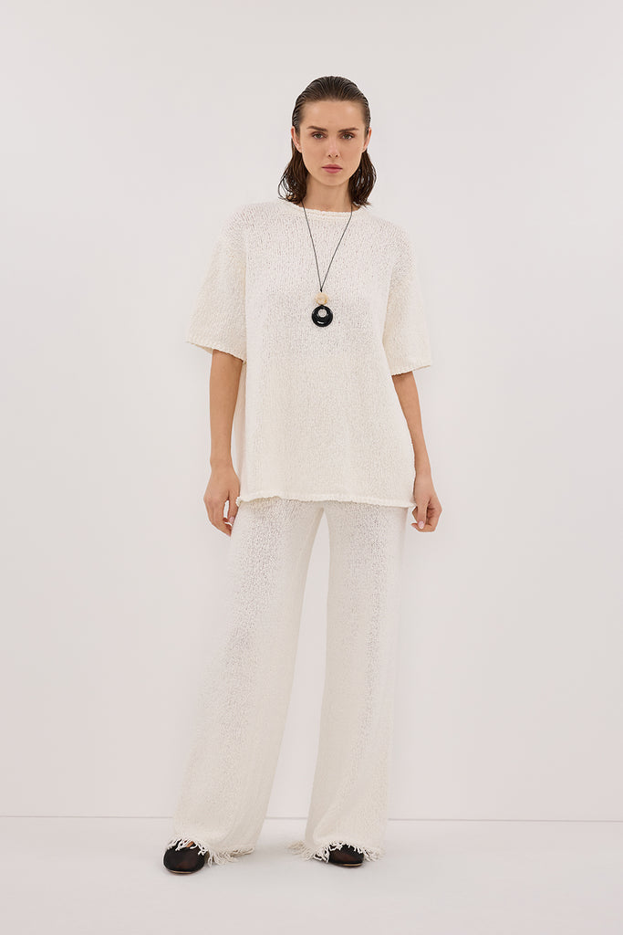 SUE OFF WHITE KNIT TEE | Dissh