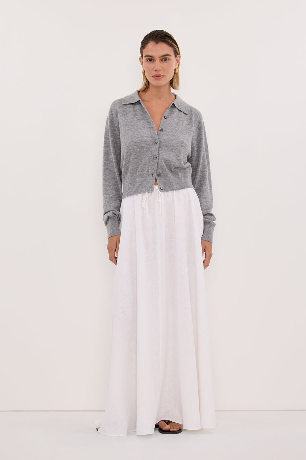KYRA SILVER MERINO WOOL CARDIGAN – DISSH