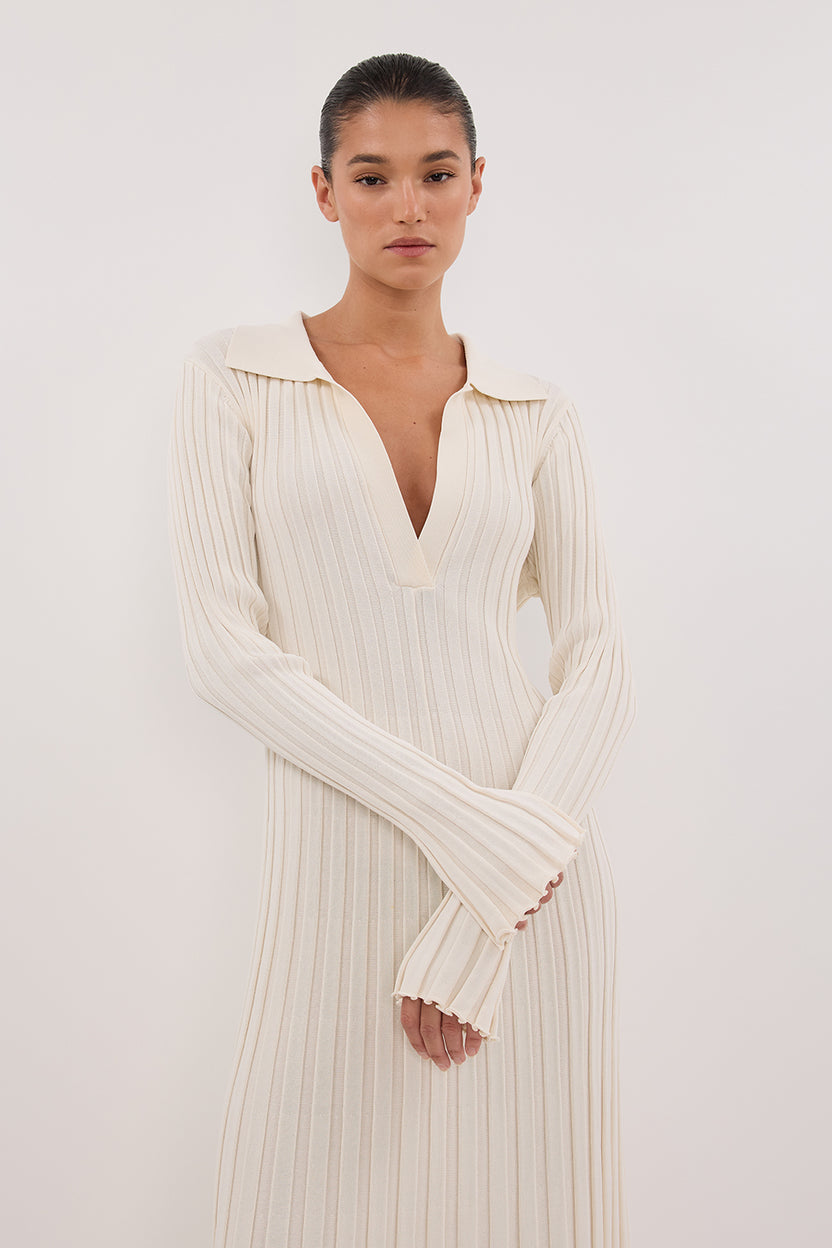 HAL PLASTER LONG SLEEVE MIDI DRESS – DISSH