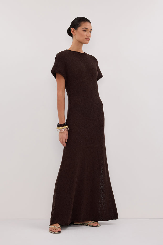 ERIN CHOC KNIT MAXI DRESS | Dissh