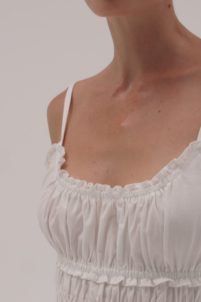 TOBY WHITE COTTON MIDI DRESS – DISSH