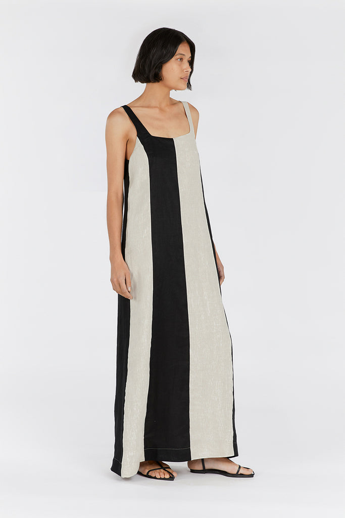 AGI NATURAL COLOUR BLOCK MAXI DRESS | Dissh